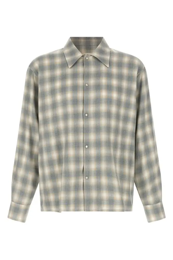 SECOND / LAYER Check Dégradé Shirt - Gray