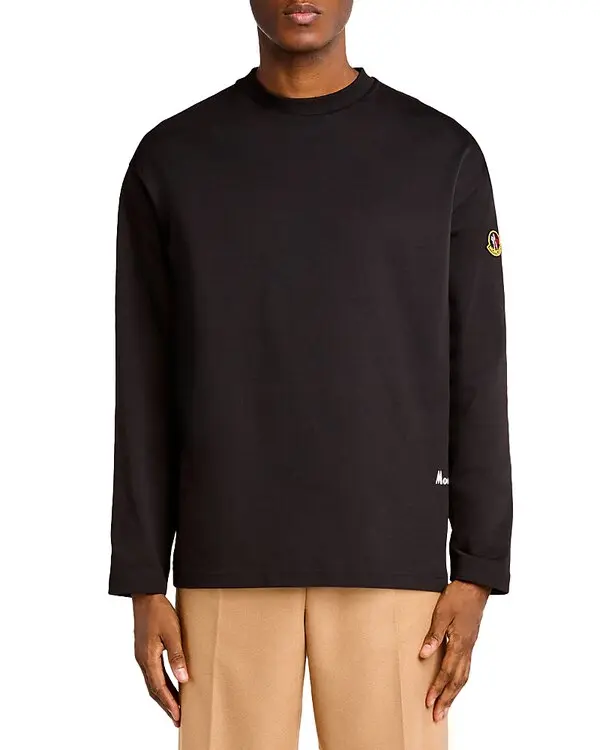 Moncler Crewneck Long Sleeve Tee - Black