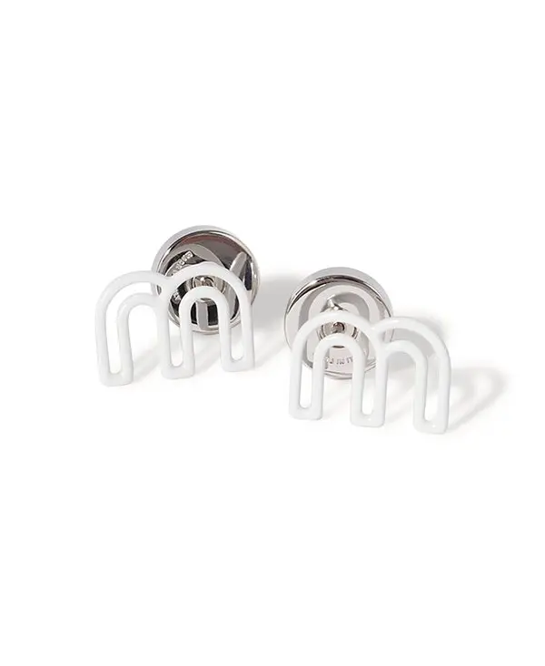 Miu Miu Metal Earrings - White