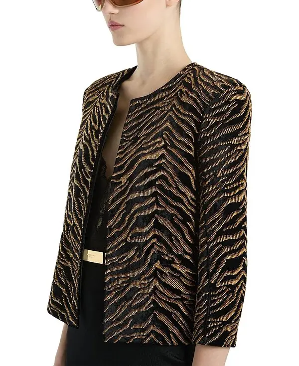 Balmain Velvet Jacket With Tiger Embroidery