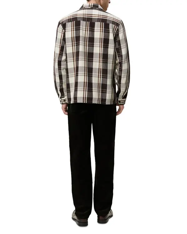 LES DEUX Structured Check Cotton Overshirt