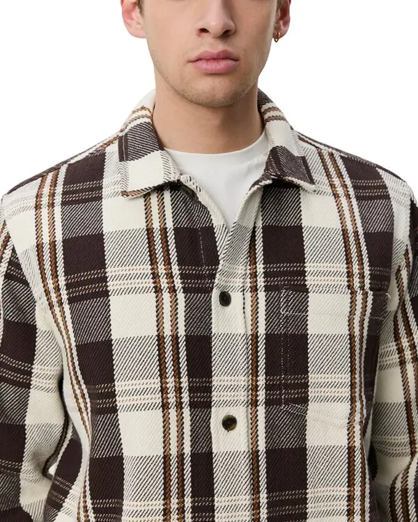 LES DEUX Structured Check Cotton Overshirt