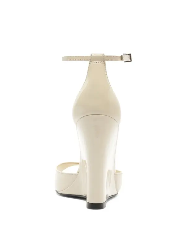Schutz Scarlett Patent Wedge Sandals - Sugar White