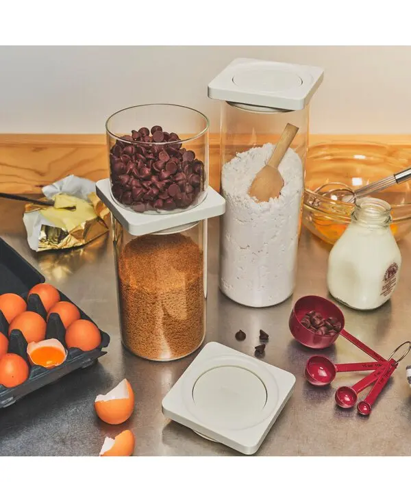 CLIIK Press Glass Small Food Storage Container - Cream