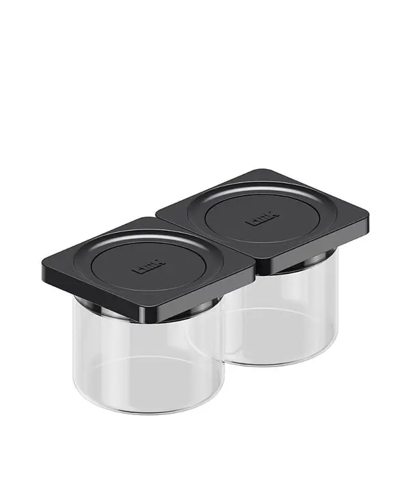 CLIIK Press Glass Small Food Storage Container, 2 Pack - Black