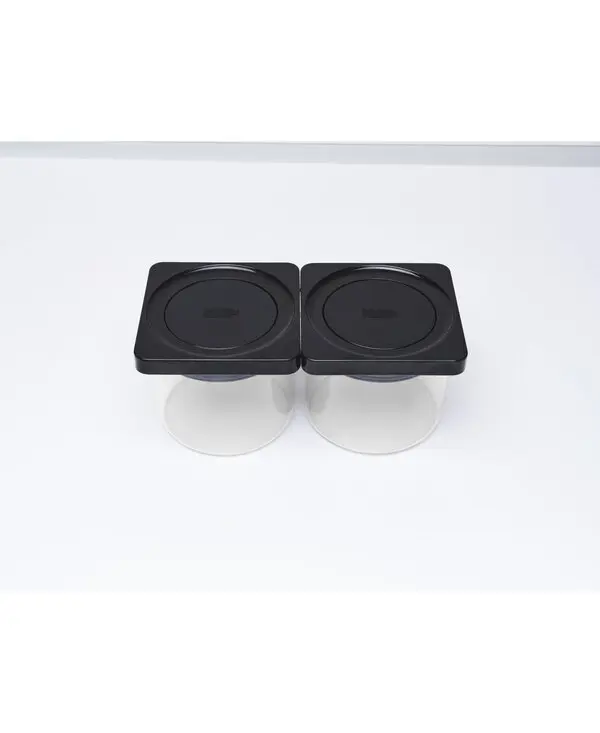 CLIIK Press Glass Small Food Storage Container, 2 Pack - Black