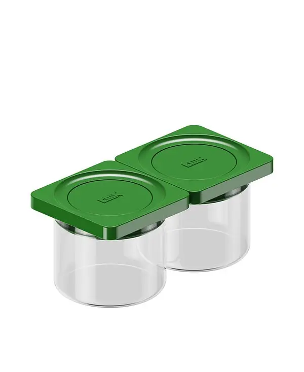 CLIIK Press Glass Small Food Storage Container, 2 Pack - Green