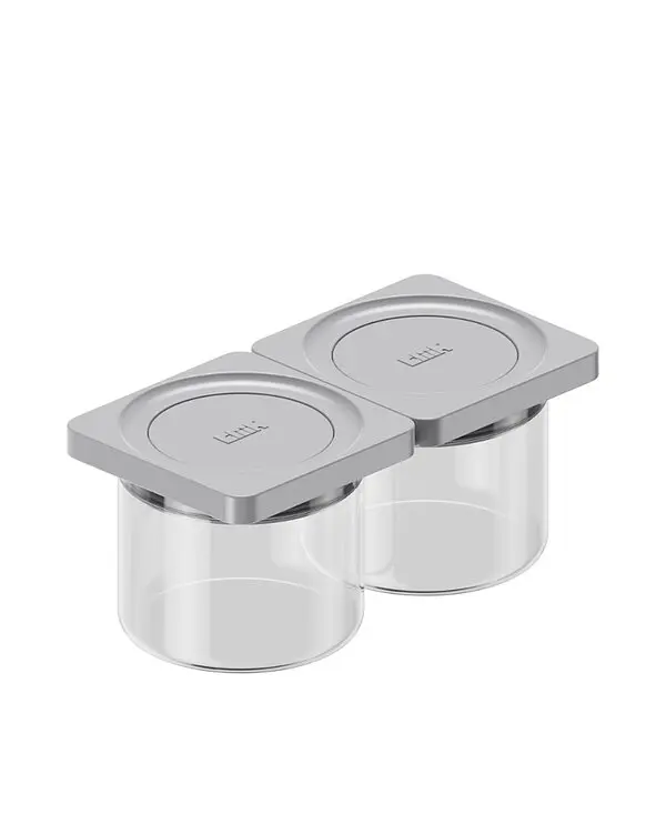 CLIIK Press Glass Small Food Storage Container, 2 Pack - Grey