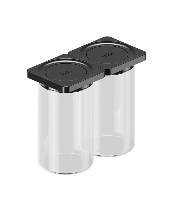 CLIIK Press Glass Medium Food Storage Container, 2 Pack - Black
