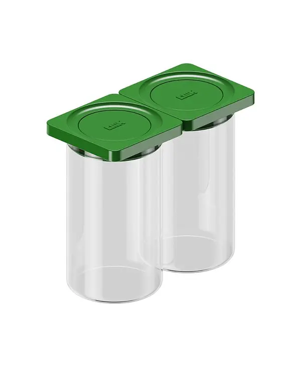 CLIIK Press Glass Medium Food Storage Container, 2 Pack - Green