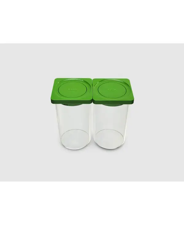 CLIIK Press Glass Medium Food Storage Container, 2 Pack - Green