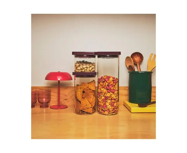 CLIIK Press Glass Medium Food Storage Container, 2 Pack - Green