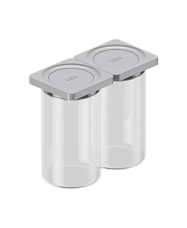 CLIIK Press Glass Medium Food Storage Container, 2 Pack - Grey