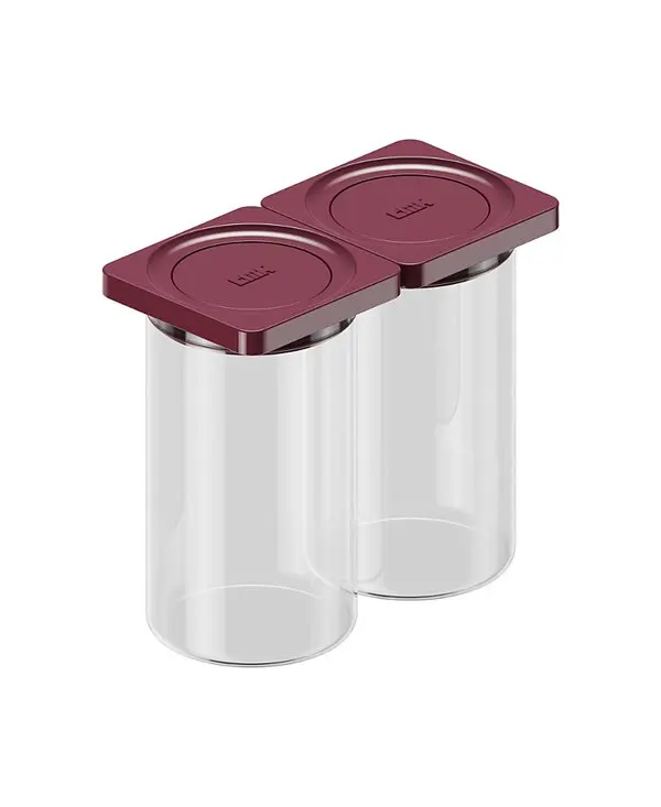 CLIIK Press Glass Medium Food Storage Container, 2 Pack - Maroon