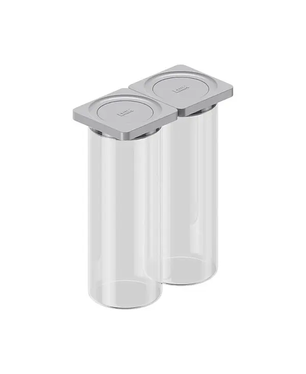 CLIIK Press Glass Large Food Storage Container, 2 Pack - Grey