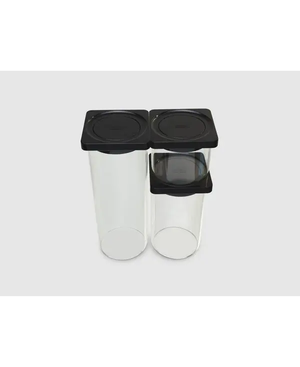 CLIIK Press Glass Food Storage Container, Family Pack - Black