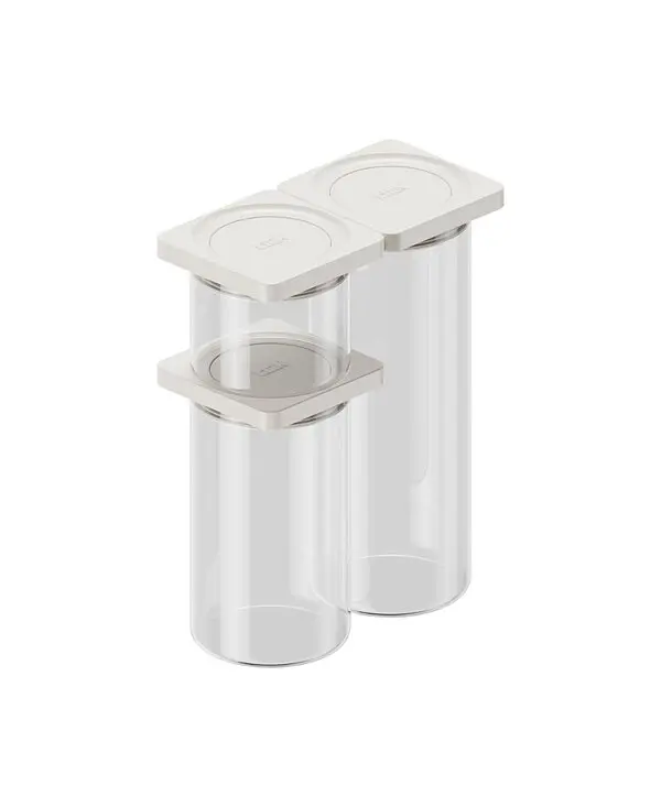 CLIIK Press Glass Food Storage Container, Family Pack - Cream