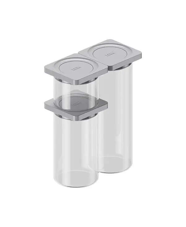 CLIIK Press Glass Food Storage Container, Family Pack - Grey