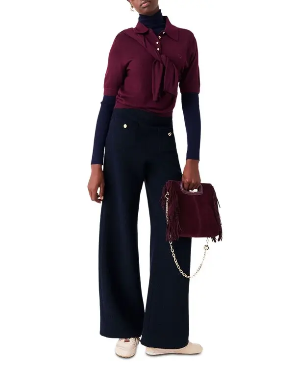 Maje Piponette Tweed Flared Trousers