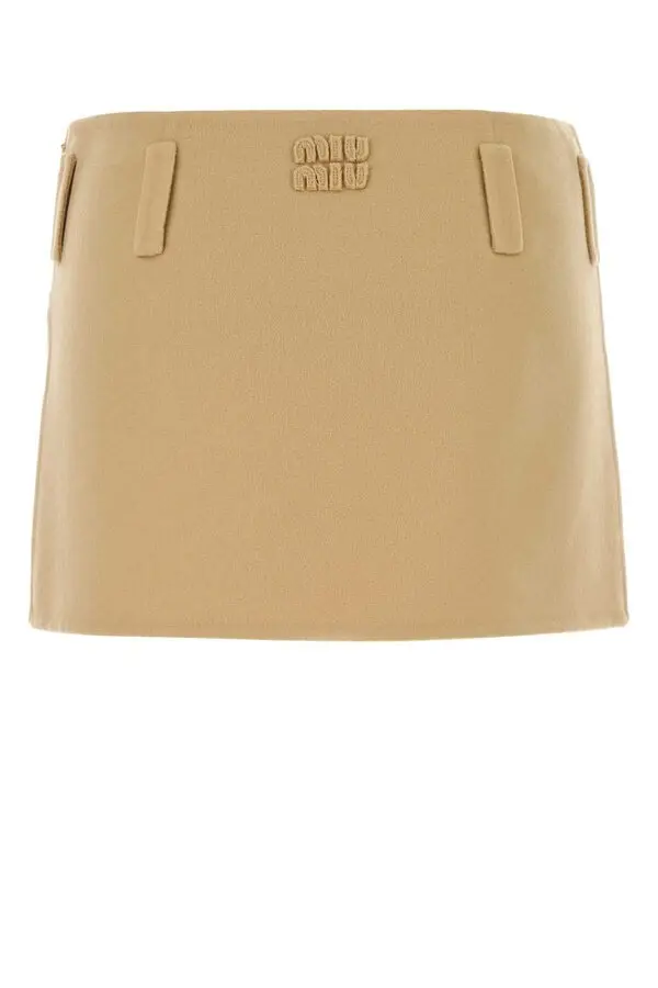 Miu Miu Pastel Wool Blend Mini Skirt