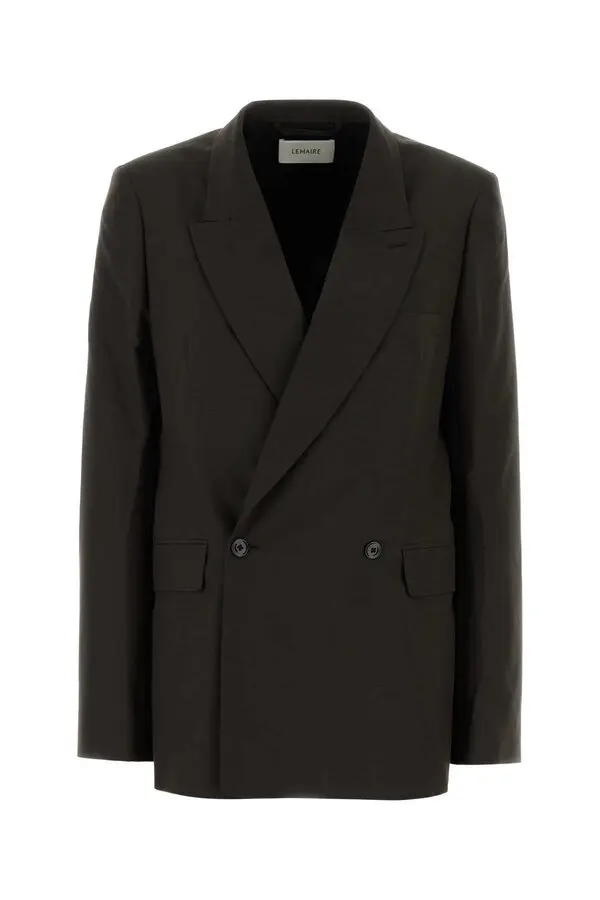 LEMAIRE Dark Twill Blazer - Brown