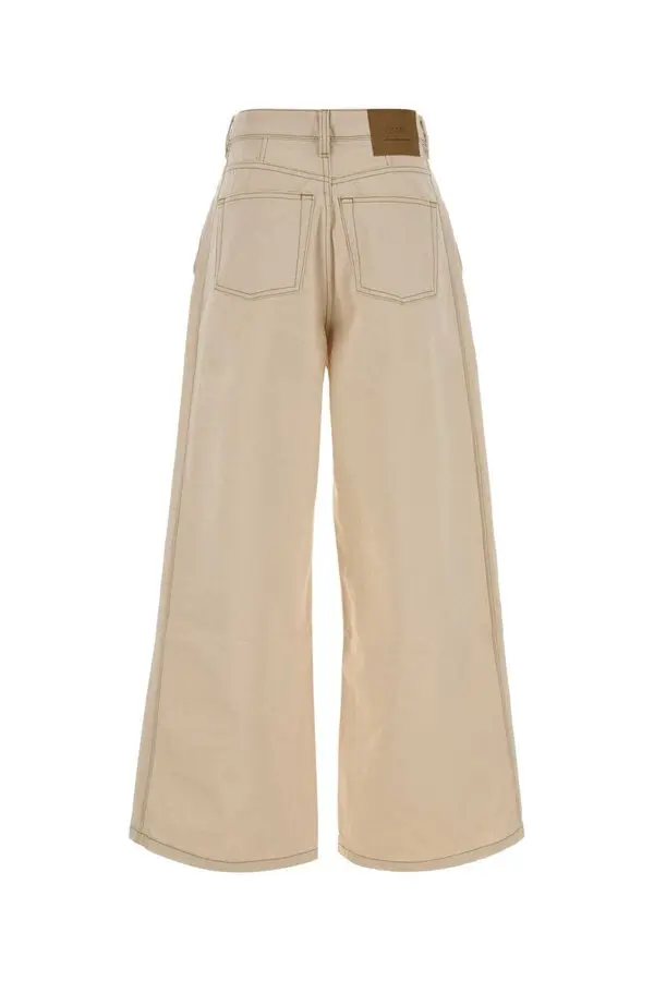 AMI Paris Sand Denim Wide-leg Jeans