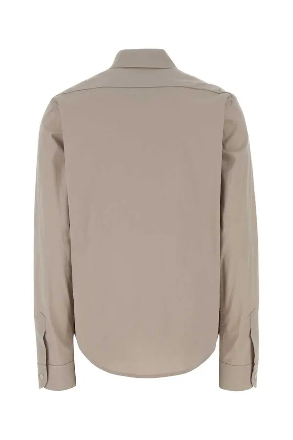 Miu Miu Dove Grey Stretch Poplin Shirt - Gray