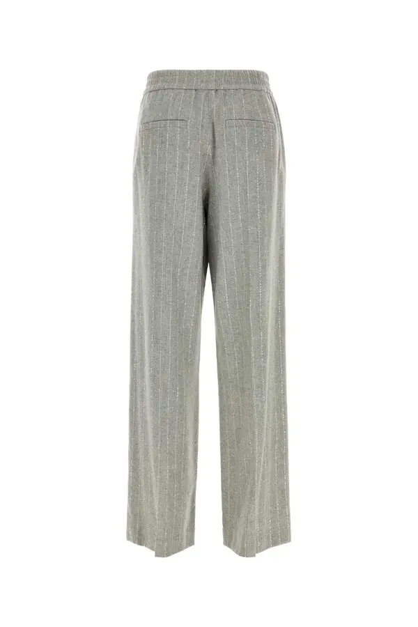 Brunello Cucinelli Embroidered Wool Blend Pant