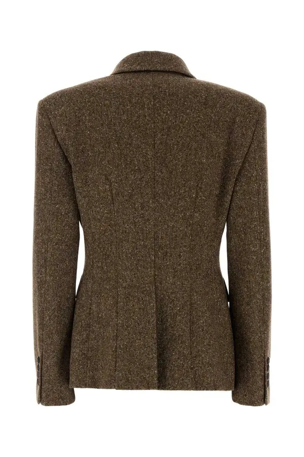 Brunello Cucinelli Melange Wool Blend Blazer - Brown
