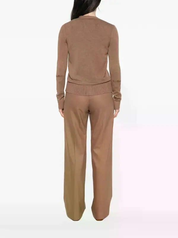 Max Mara Logo-embroidered V-neck Cardigan