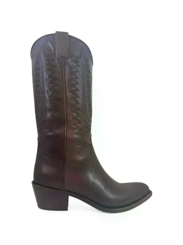 Sartore Embroidered Leather Cowboy Boots