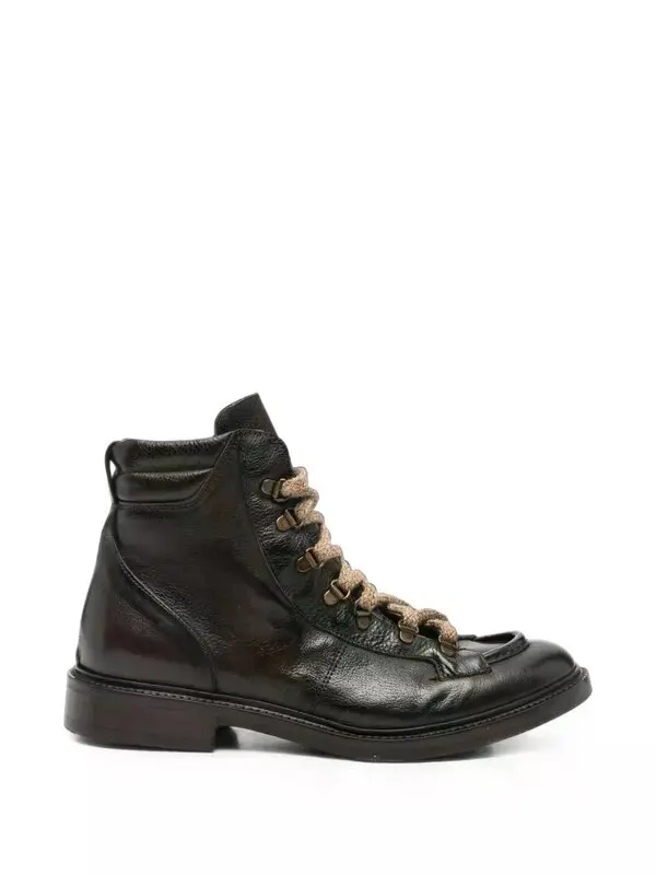 FRATELLI RENNELLA Scott Lace-up Leather Ankle Boots - Brown