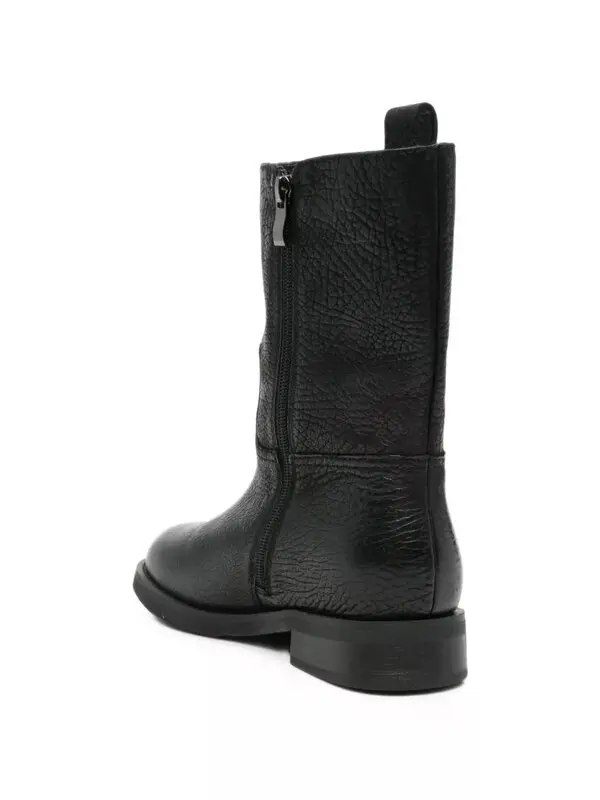 SERGIO MORETTI FIRENZE Logo-plaque Pebbled-leather Boots