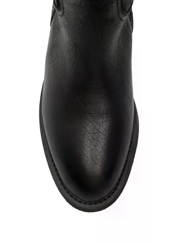 SERGIO MORETTI FIRENZE Logo-plaque Pebbled-leather Boots
