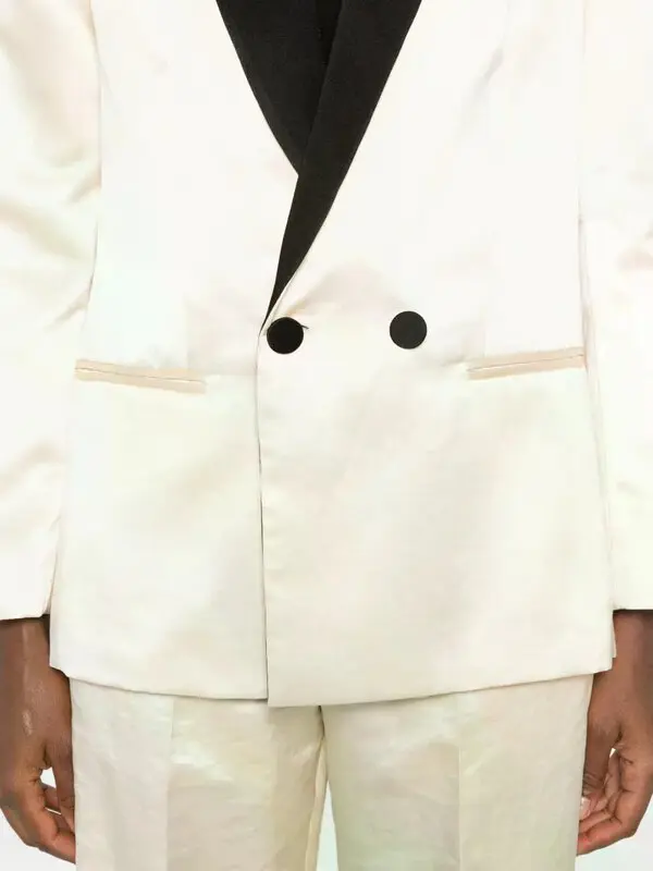FORTE_FORTE Double-breasted Satin Blazer