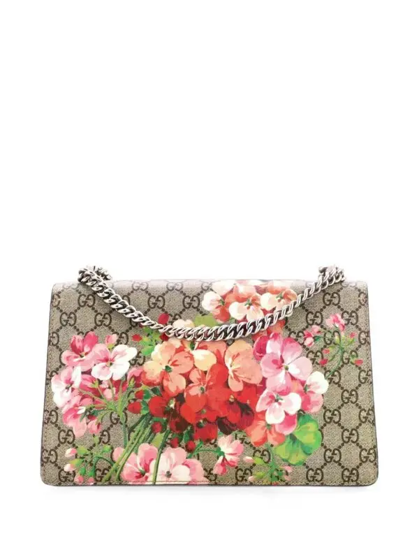 Gucci Dionysus Bag Blooms Print Gg Coated Canvas Small Shoulder Bag