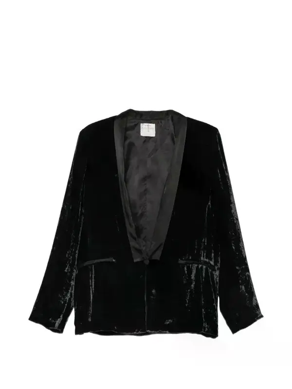 FORTE_FORTE Crushed-velvet Satin-lapel Blazer