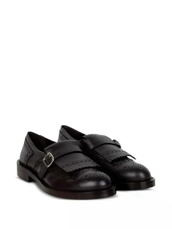 GUGLIELMO ROTTA Fringe-buckle-detail Loafers - Brown