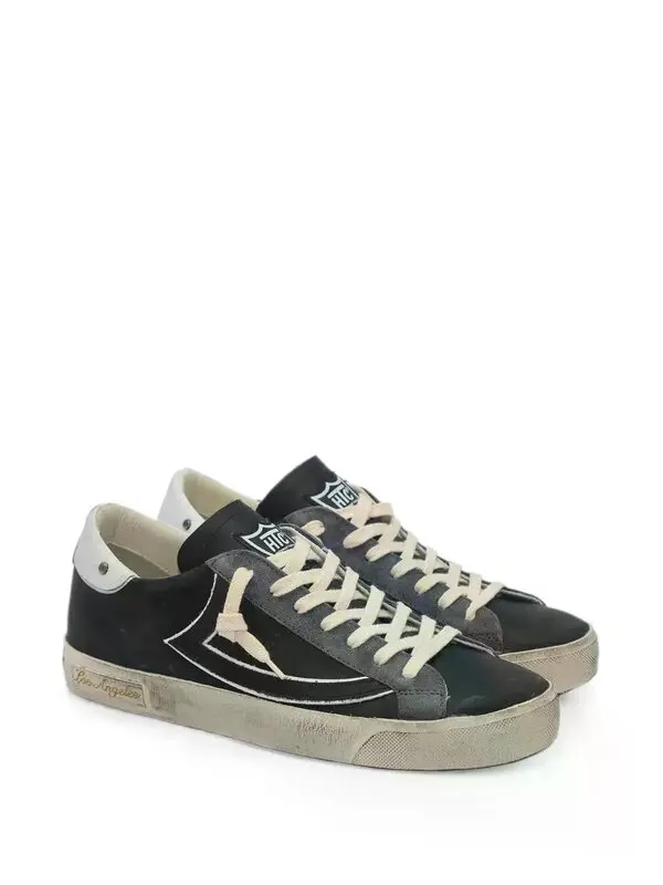 HTC LOS ANGELES Vipers Distressed-finish Sneakers - Black