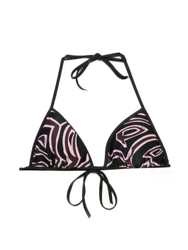 Emilio Pucci Labirinto-print Bikini Top - Black