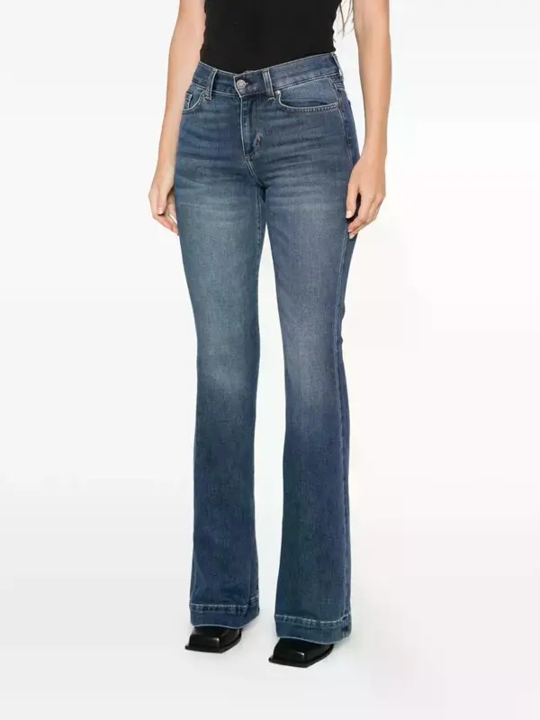 Liu Jo Whiskered Flared-leg Jeans