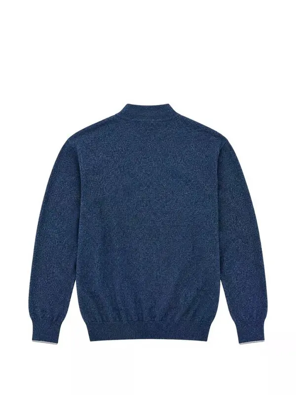 Brunello Cucinelli Mouliné Cashmere Sweater With Half-zip