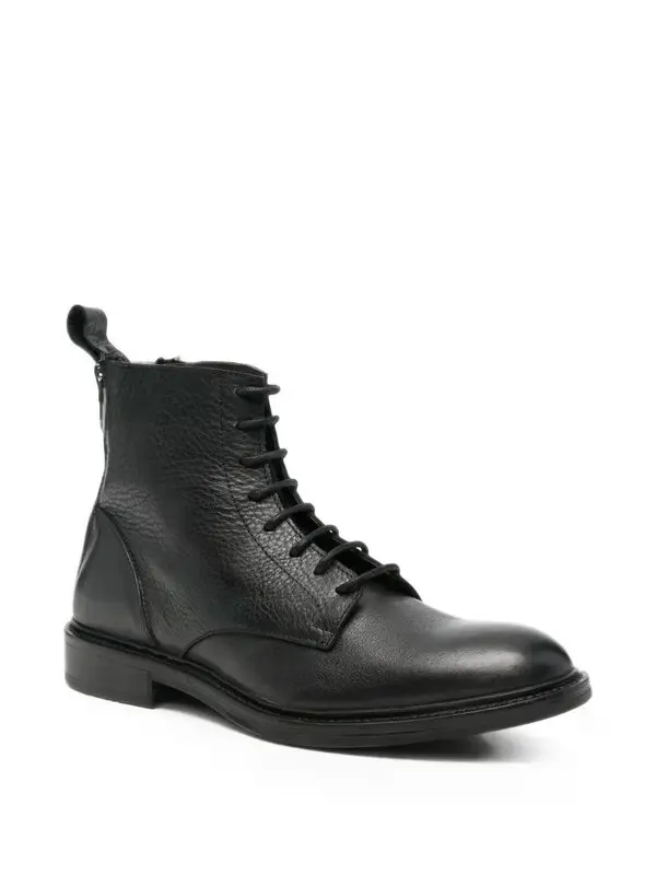 FRATELLI RENNELLA Lace-up Rear-zip Boots - Black