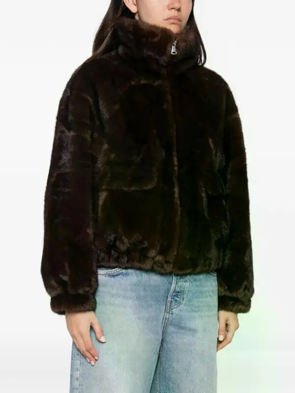 SOSUE Faux-fur Funnel-neck Jacket