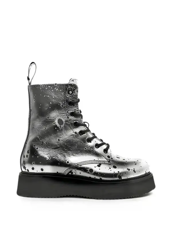 HTC LOS ANGELES Army Moon Lace-up Boots - Silver