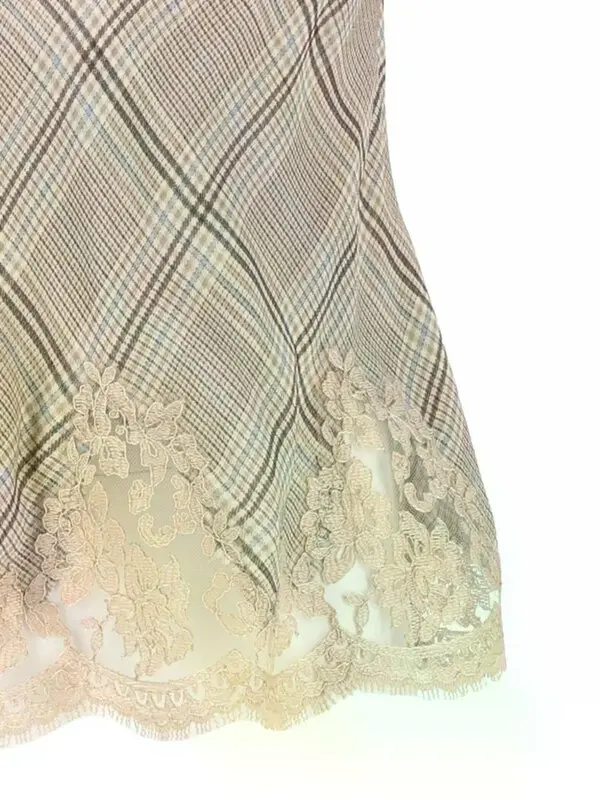 Ermanno Scervino Check-print Lace-trim Top
