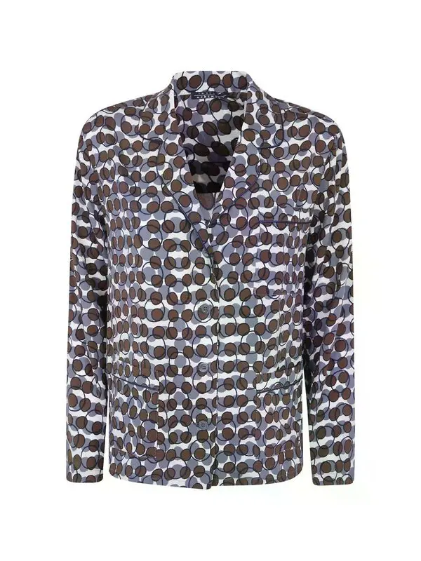 LAURA URBINATI Geometric-print Silk Shirt