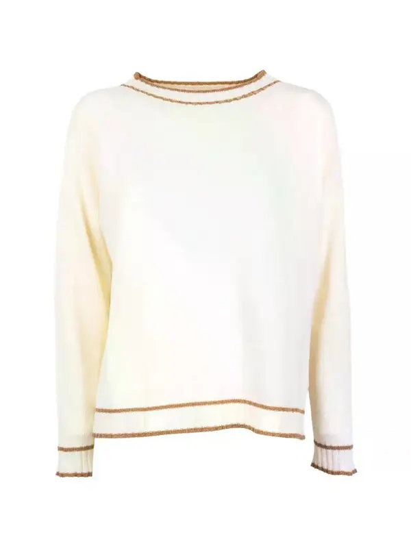 CINQUE Stripe-trim Long-sleeve Sweater