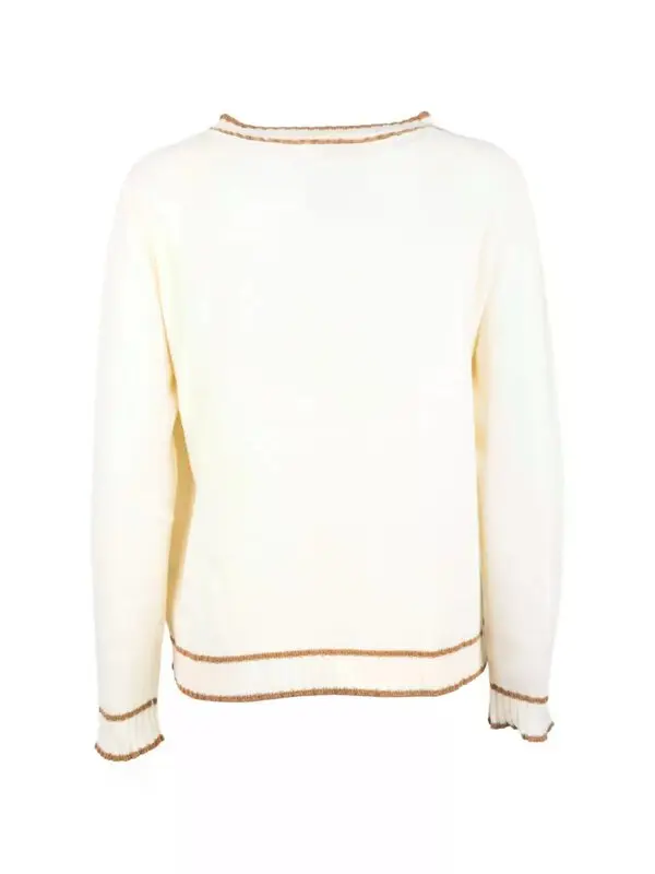 CINQUE Stripe-trim Long-sleeve Sweater