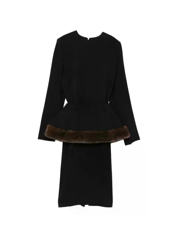 Stella McCartney Faux-fur Peplum Midi Dress